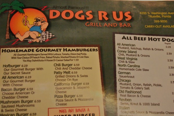 Titusville Restaurants: Dogs R Us – Beth Partin: Restore and Explore